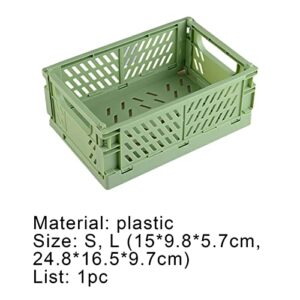 Storage Basket Collapsible Large Capacity Plastic Foldable Home Crate Box for Daily Used Valentine's Day/Mother's Day/Wedding/Anniversary/Party/Graduation/Christmas/Birthday Gifts - Green L