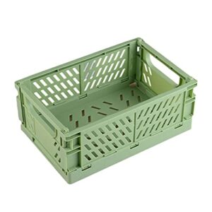 Storage Basket Collapsible Large Capacity Plastic Foldable Home Crate Box for Daily Used Valentine's Day/Mother's Day/Wedding/Anniversary/Party/Graduation/Christmas/Birthday Gifts - Green L