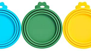 Joyinjojo 3 Pack Pet Food Can Covers Lids, Universal Size Silicone Dog Cat Food Can Lids Covers, Dishwasher Safe