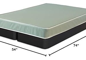 Treaton Pressure Relieving & Cooling High Density Foam Full Mattress - 8-inch Water Proof Vinyl Medium Firm Tight Top Pocketed Coil Rolled Hybrid Mattres with 8” Wood Box Spring, Bed in Box, Green