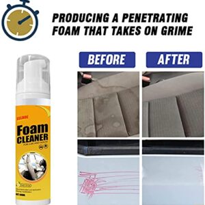 GDSAFS Multipurpose Foam Cleaner Spray, Foam Cleaner All Purpose for Car and House Lemon Flavor,All-Purpose Household Cleaners for Car and Kitchen (30 ml, 3 PCS)