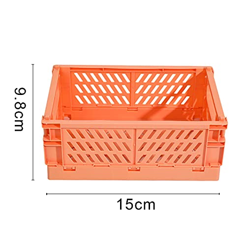 Storage Basket Collapsible Large Capacity Plastic Foldable Home Crate Box for Daily Used Valentine's Day/Mother's Day/Wedding/Anniversary/Party/Graduation/Christmas/Birthday Gifts - Pink S