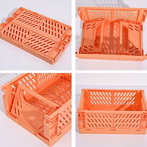 Storage Basket Collapsible Large Capacity Plastic Foldable Home Crate Box for Daily Used Valentine's Day/Mother's Day/Wedding/Anniversary/Party/Graduation/Christmas/Birthday Gifts - Pink S