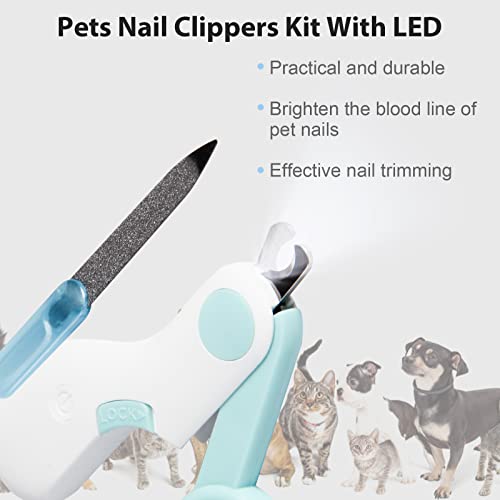 Ameami Cat Nail Clippers & Trimmers with LED Lights and Safety Guards for Pet Claw Care Grooming and Avoid Over Cutting - Professional Pet Nail Trimmers Tool for Dogs Cats Rabbits Bird Puppy Kitten