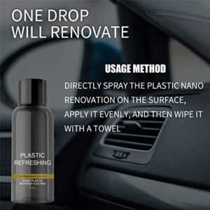 Plastic Revitalizing Coating Agent, Nano Plastic Refreshing Coating, Car Plastic Parts Retreading Agent Automotive Interior Cleaning Agent (1pc 50ml)