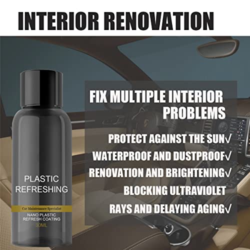 Plastic Revitalizing Coating Agent, Nano Plastic Refreshing Coating, Car Plastic Parts Retreading Agent Automotive Interior Cleaning Agent (1pc 50ml)