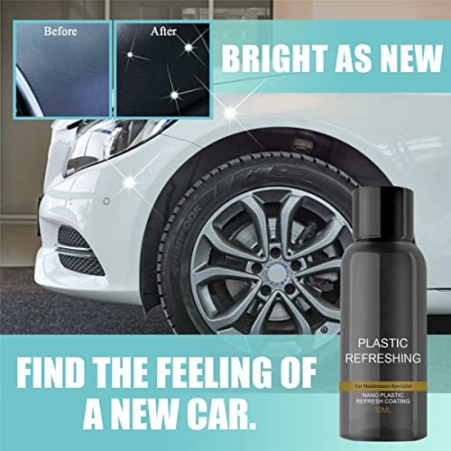 Plastic Revitalizing Coating Agent, Nano Plastic Refreshing Coating, Car Plastic Parts Retreading Agent Automotive Interior Cleaning Agent (1pc 50ml)