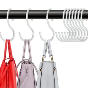 Mzekgxm 10 Pack Purse Hanger for Closet, Unique Twist Design Closet Organizer Hanger Hooks, Large Size Closet Hooks for Hanging Purses, Handbags, Clothes, Jeans, Belts, Hats, Pans and Pots (White)