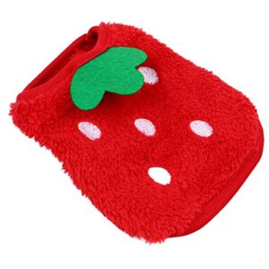 winter warm fleece bunny rabbit clothes small pets strawberry warm vest small animals costume accessories for hamster guinea pig chinchilla ferret 3xs red