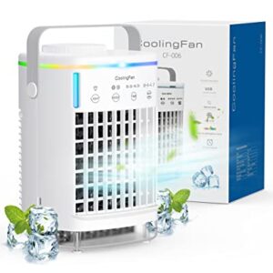 Small Portable Air Conditioner, Evaporative Air Cooler Portable, Personal Air Conditioner Mini Portable, Fans that Blow Cold Air, Desktop Cooling Humidifier Fan for Small Room/Office/Dorm/Bedroom