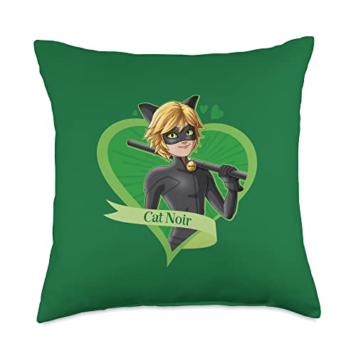 Miraculous Ladybug Valentine's Day Love from Cat Noir Throw Pillow, 18x18, Multicolor