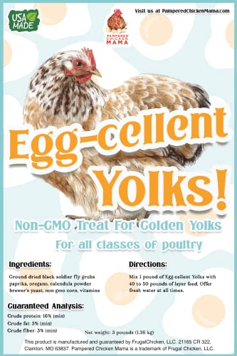 Pampered Chicken Mama Egg-Cellent Yolks: Organic Chicken Feed Supplement & Duck Food for Golden Yolks (2.5 pounds)