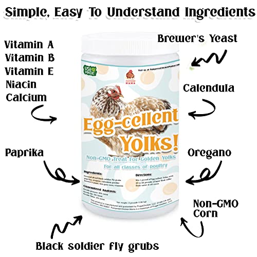 Pampered Chicken Mama Egg-Cellent Yolks: Organic Chicken Feed Supplement & Duck Food for Golden Yolks (2.5 pounds)