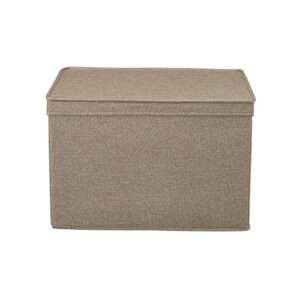 Household Essentials Wide Fabric Storage Bins with Lids, Latte, Set of 2