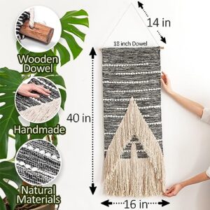 Decorful Macrame Wall Hanging Woven Tapestry 18" x 40" Wall Art Bohemian Style Handmade Room Decor Hand Woven Boho Wall Decor Modern Decoration Chic Farmhouse Bedroom Living Room