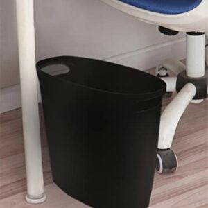 Feisco Small Trash Can,2.6 Gallon Plastic Bathroom Wastebasket Garbage Can for Bathroom Bedroom Kitchen Office (Pack of 2, Black)