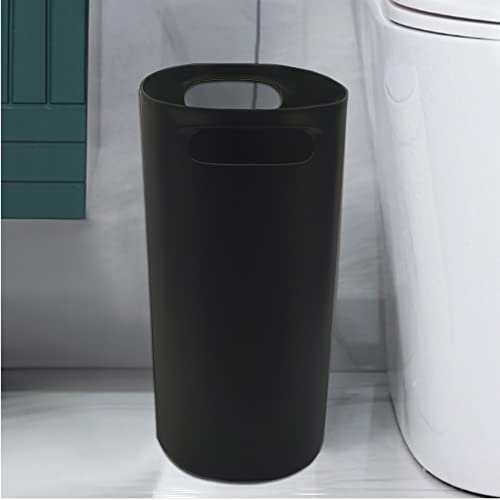 Feisco Small Trash Can,2.6 Gallon Plastic Bathroom Wastebasket Garbage Can for Bathroom Bedroom Kitchen Office (Pack of 2, Black)