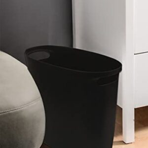 Feisco Small Trash Can,2.6 Gallon Plastic Bathroom Wastebasket Garbage Can for Bathroom Bedroom Kitchen Office (Pack of 2, Black)