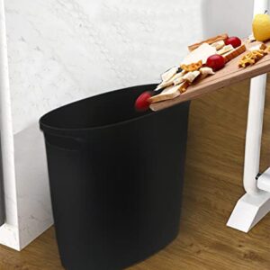 Feisco Small Trash Can,2.6 Gallon Plastic Bathroom Wastebasket Garbage Can for Bathroom Bedroom Kitchen Office (Pack of 2, Black)