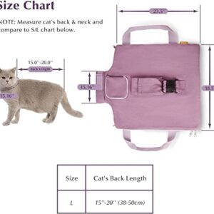 Morjor Cat Grooming Bag for Nail Trimming, Pet Grooming Hammock for Vet Visits, Adjustable Anti-Bite and Anti-Scratch Cats/Dogs Restraint Bag for Injection, Medicine Taking - Size L