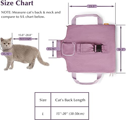 Morjor Cat Grooming Bag for Nail Trimming, Pet Grooming Hammock for Vet Visits, Adjustable Anti-Bite and Anti-Scratch Cats/Dogs Restraint Bag for Injection, Medicine Taking - Size L