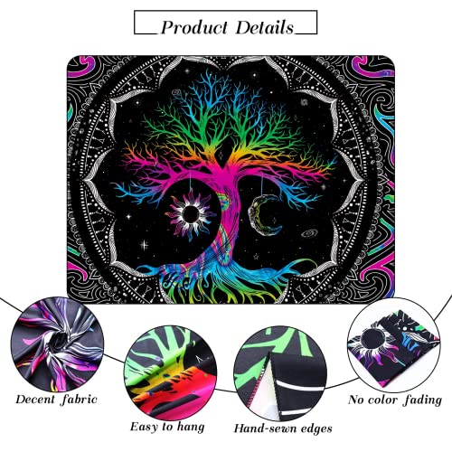 DIGHEIGG Trippy Tapestry Room Decor, Tree of Life Tapestry for Bedroom Aesthetic Moon and Sun Bohemian Boho Tapestries Wall Hanging for Room (51.2 x 59.1 inches)