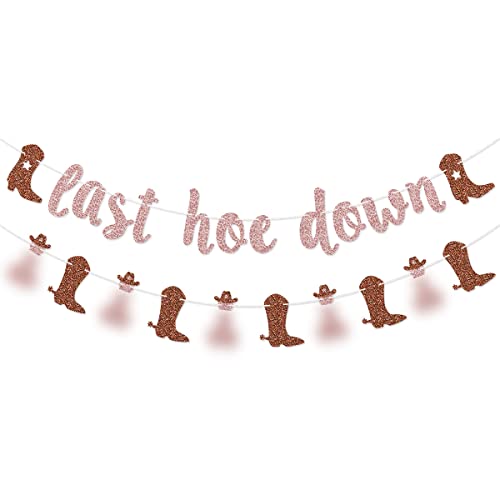 Last Hoedown Rose Gold Banner for Nash Bash Nashville Bachelorette Party Western Cowgirl Last Rodeo Bachelorette Party Decorations