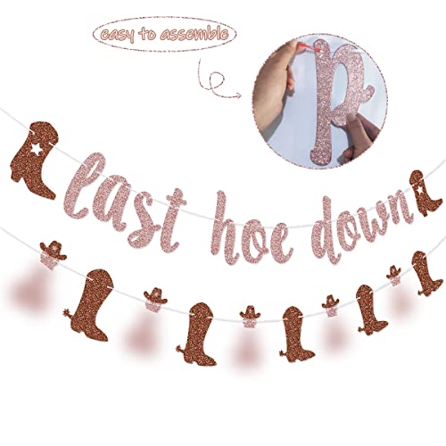 Last Hoedown Rose Gold Banner for Nash Bash Nashville Bachelorette Party Western Cowgirl Last Rodeo Bachelorette Party Decorations