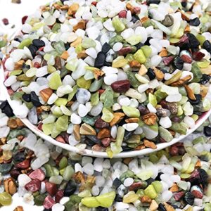 zhuddong gravel for aquarium-3lb natural mixed color gravel,aquarium gravel,jade bean pebbles,for outdoor & indoor home plants garden decoration (jade)