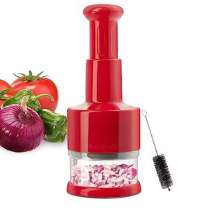 food chopper, manual hand vegetable chopper onion chopper dicer vegetable chopper cutter mincer for veggies onions garlic nuts salads