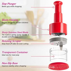 Food Chopper, Manual Hand Vegetable Chopper Onion Chopper Dicer Vegetable Chopper Cutter Mincer for Veggies Onions Garlic Nuts Salads