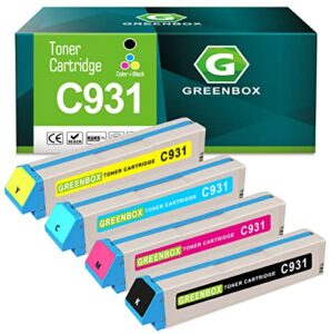 greenbox remanufactured toner cartridges oki c931 c941 45536516 45536515 45536514 45536513 replacement for c931 c941 c931dn c931e c941dn c941e c911 printer (1black 1cyan 1magenta 1yellow)