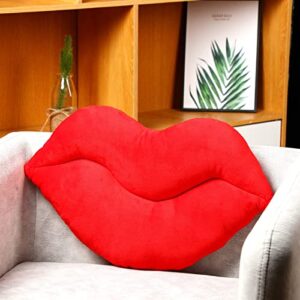 Yookeer 2 Pieces 3D Lip Shape Throw Pillows Plush Valentine Soft Velvet Lips Cushion Plush Large Pillows for Birthday Anniversary Living Room Bedroom Sofa Decoration, 20 x 11 Inches (Red)