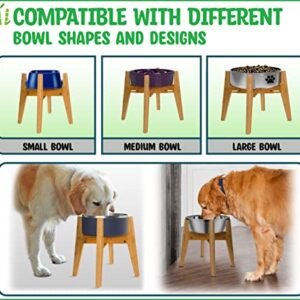 Dog Bowl Stand for Medium to Large Dog Breeds - 12-inch High, Adjustable Width with Locks - Dog Water, Food Dish Compatible - Tip-Over Resistant