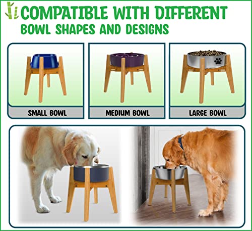 Dog Bowl Stand for Medium to Large Dog Breeds - 12-inch High, Adjustable Width with Locks - Dog Water, Food Dish Compatible - Tip-Over Resistant