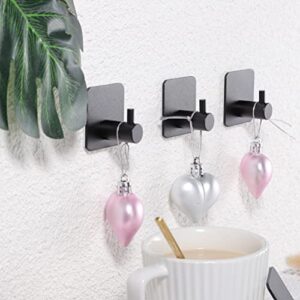 Prudiut 6 Pack Black Adhesive Hooks Heavy Duty Wall Hook Shower Hook Towel Hooks for Hanging Bathroom Bedroom Kitchen Door