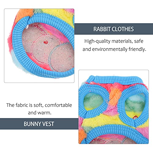 TEHAUX 2 Pieces Soft Pet Costume Rabbit Bunny Pet Clothes Warm Fleece Pet Apparel Comfortable Small Pet Vest Clothing for Small Animals Ferret Chihuahua Puppy Kitten