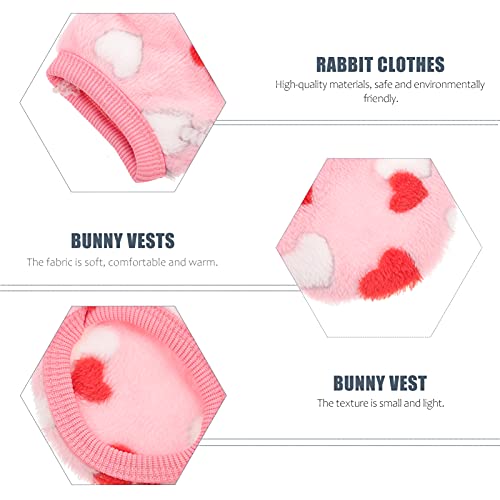 TEHAUX 2 Pieces Soft Pet Costume Rabbit Bunny Pet Clothes Warm Fleece Pet Apparel Comfortable Small Pet Vest Clothing for Small Animals Ferret Chihuahua Puppy Kitten