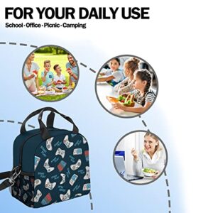 Video Game Lunch Box Gaming Lunch Bag for Boys Kids Gamer Lunch Bags with Shoulder Strap Insulated Lunchbox Fashion Durable Waterproof Lunch Tote Bags for School Work