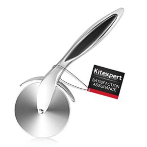 kitexpert pizza cutter, super sharp stainless steel pasta slicer, easy to clean & dishwasher safe pizza cutter wheel, pizza slicers with slip resistant zinc alloy handle