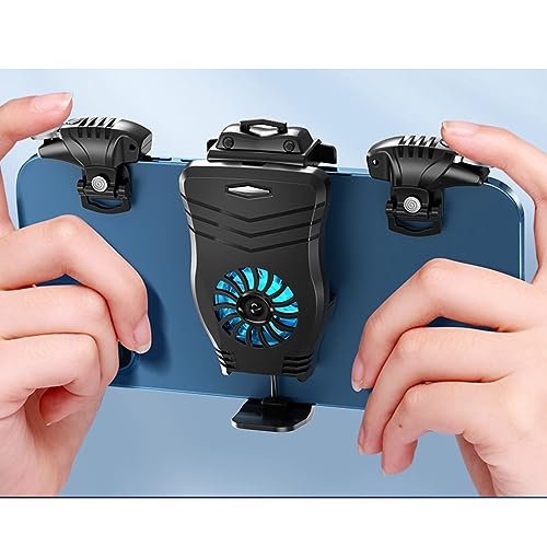 Phone Cooler Fan and Game Controller Triggers, Cellphone Radiators and Game Controller, Phone Cooler with Game Controller Triggers, Supports One Key Switching of Four Gear Modes