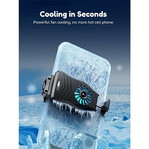 Phone Cooler Fan and Game Controller Triggers, Cellphone Radiators and Game Controller, Phone Cooler with Game Controller Triggers, Supports One Key Switching of Four Gear Modes