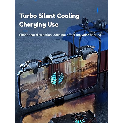 Phone Cooler Fan and Game Controller Triggers, Cellphone Radiators and Game Controller, Phone Cooler with Game Controller Triggers, Supports One Key Switching of Four Gear Modes