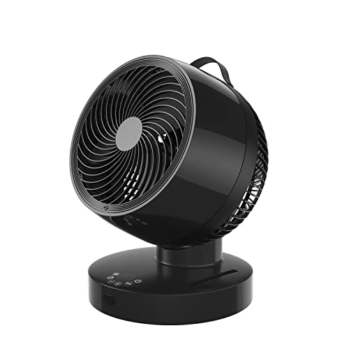 Kapoo Air Circulator Fan, Blade 8", 6 Speeds 4 Wind Modes, Table Tower Fan with Remote Horizontal Vertical Oscillating, b19,Black,GS-XXG037