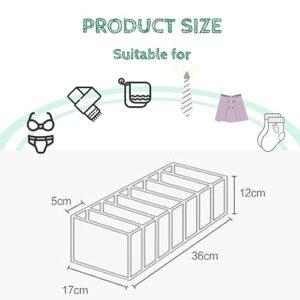 Washable Wardrobe Clothes Organizer, Upgraded 2Pcs Leggings T-Shirt Compartment Storage Box with Handles, 7 Grids Closet Organizers Storage, Foldable Drawer Mesh Separation Box for Bedroom(White)