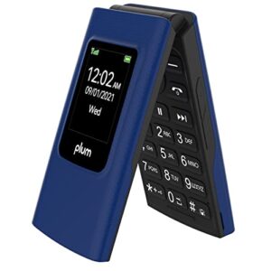 plum flipper 4g lte unlocked flip phone att tmobile speed talk 2022 model - blue