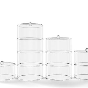 ELYPRO Premium Acrylic Belt Organizer - Sleek, Multi-Functional Storage for Belts, Jewelry, Makeup & Hair Accessories - Transparent, Rotating Drawers, Stackable & Wall-Mountable Design (XL-4)