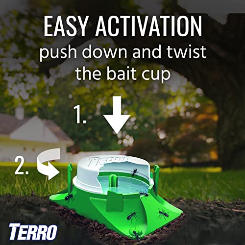 TERRO T1804-6 Outdoor Ready-to-Use Liquid Ant Bait Killer and Trap - Kills Common Household Ants - 4 Bait Stations