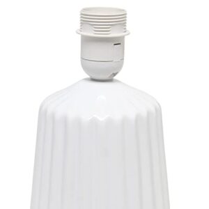 Simple Designs ‎LT1119-OFF Pleated English Ceramic Base Bedside Table Lamp, Off White