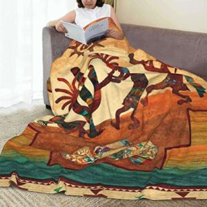 Southwest Native Fleece Blanket for Bed Or Sofa All Season Throw Blankets Anti-Pilling Flannel Ultra-Soft 60"X50"